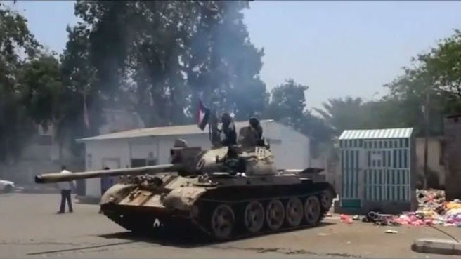 Warship Shelling Aden in Yemen